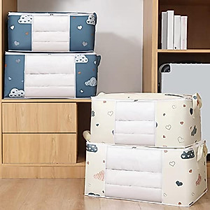 MagiDeal 2Pcs Storage Bag Containers Polyester Fabric Quilt Organizers