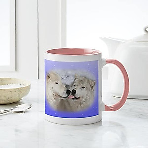 CafePress Kissing Arctic Wolves Wolf Mug Ceramic Coffee Mug, Tea Cup 11 oz
