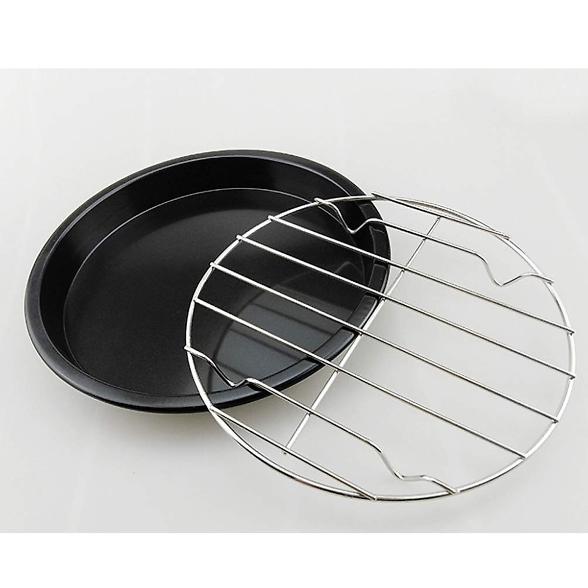 PartyKindom Grill Turkey Rack Food Steamer Round Baking Rack Wire Rack Cooling Rack Stainless Steel Roasting Rack Dish Steam Rack Baking Supplies Meat Net Grilling Rack Pots and Pans Tray