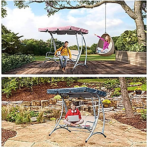 KFJZGZZ Garden Swing Replacement Canopy Cover,Replacement Canopy for Swing Seats,Patio Hammock Cover Top Waterproof Anti-UV Canopy Swing Covers 210D(Only Canopy Cover)
