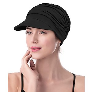 Winitas Chemo Headwear for Women Hair Loss Cotton Black
