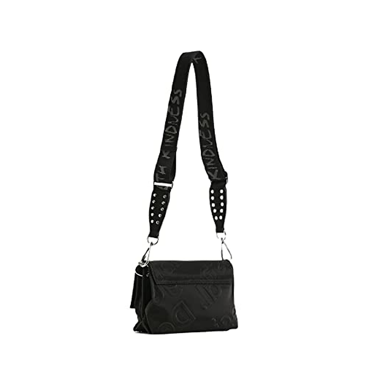 Desigual woMens Casual Across Body Bag, Black, U US