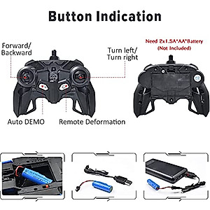 Trimnpy RC Cars Robot for Kids Remote Control Car Transformrobot Gesture Sensing Toys with One-Button Deformation and 360°Rotating Drifting 1:14 Scale , Best Gift for Boys and Girls (Blue)