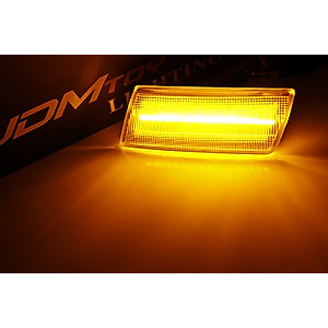 iJDMTOY Clear Lens Amber Full LED Front Side Marker Light Kit Compatible with 2005-10 Chrysler 300, Powered by 45-SMD LED, Replace OEM Sidemarker Lamps