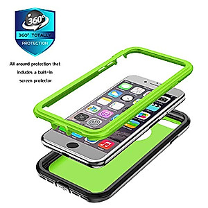 ImpactStrong iPhone 7/8 Case, Ultra Protective Case with Built-in Clear Screen Protector Full Body Cover for iPhone 7 2016 /iPhone 8 2017 (Lime Green)
