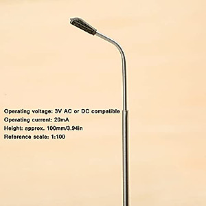20Pcs Model Railway Train Model Street Lights LED Dual Lampposts HO OO Scale LEDs Dual Heads Gauge Model Street Light Layout