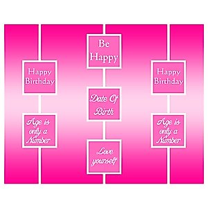 BannerBuzz Custom Happy Birthday Age is Only a Number Step and Repeat Banner, Print only, 11 oz. PVC Flex , 720 DPI Eco-Solvent Printing, for Events and Parties, Photography Background (8'W x 10'H)