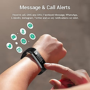 Stiive Fitness Tracker with Heart Rate Monitor, Waterproof Activity and Step Tracker for Women and Men, Pedometer Watch with Sleep Monitor & Calorie Counter, Call & Message Alert