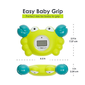 bblüv Kräb | 3-in-1 | Baby Bath Thermometer | Floating Baby Water Thermometer & Room Thermometer | Bathtime Toy for Accurate Celsius Measurement