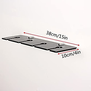 WANLIAN Wine Glass Holder Wall Mounted Wine Glass Holder Acrylic Wall Mounted Wine Glass Holder Cabinet Tableware Lower Wine Glass Holder and Wine Glass Storage Rack (Black 2 pack)