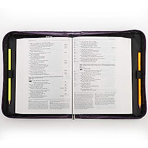 Christian Art Gifts Women's Fashion Bible Cover Faith Hebrews 11:1, Purple Paisley Faux Leather, Medium