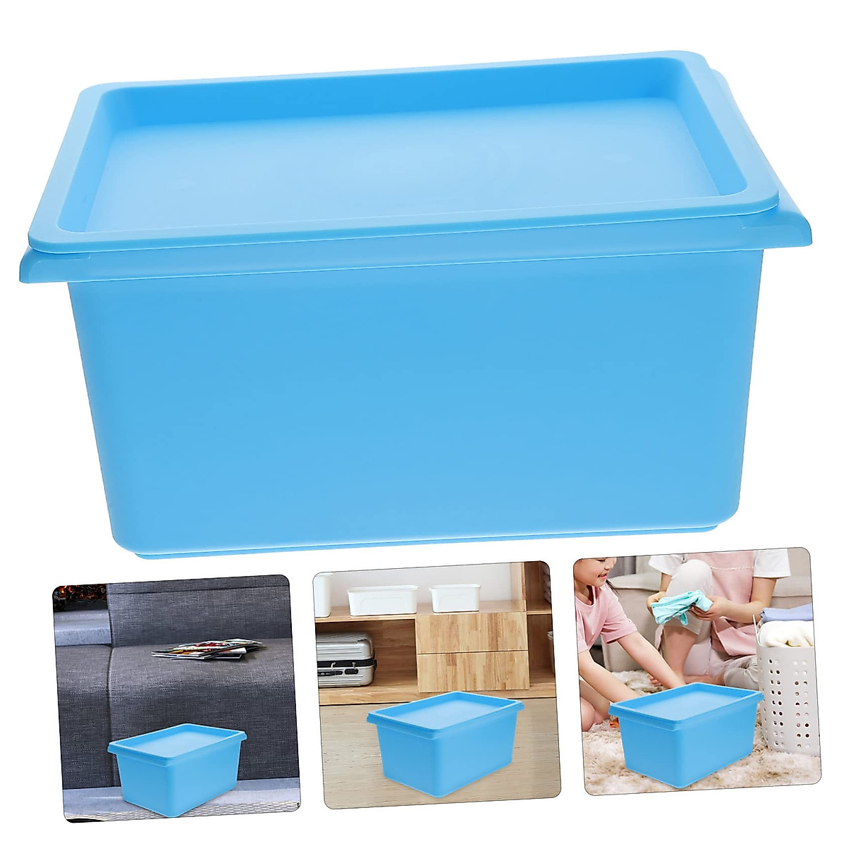 VOSAREA 2pcs Box storage box with lid plastic containers with lids plastic sundries storage plastic storage container cardboard file bin pantry organization office with cover pp food