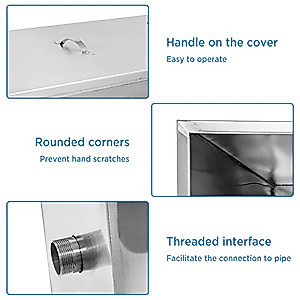 IHAYNER 25LBS Commercial Grease Traps Interceptor Grease Trap 13GPM Stainless Steel Grease Trap for Kitchen Restaurant