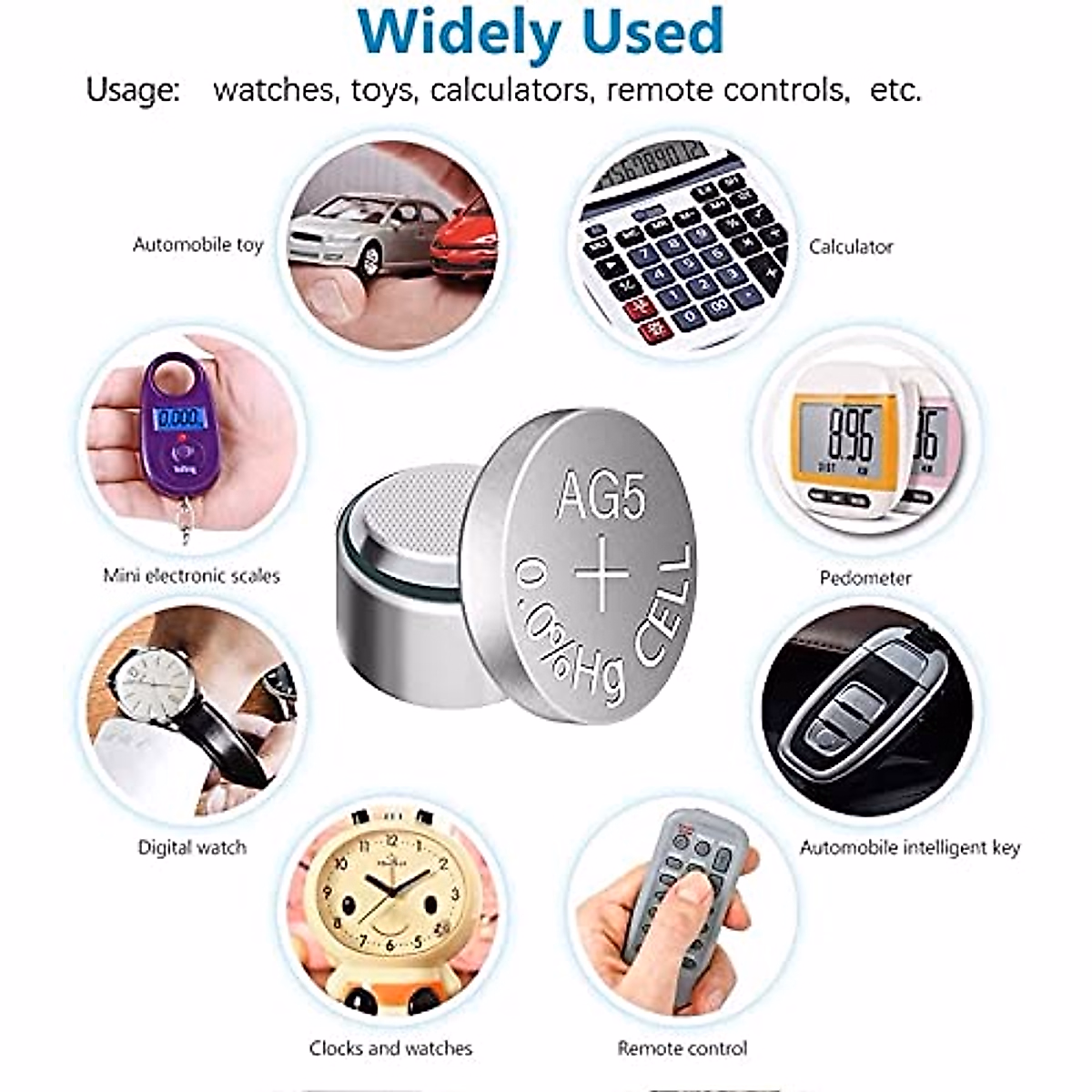 SKOANBE LR754 309/393 ag5 1.5V Watch Button Cell Batteries for Laser（10-Pack）