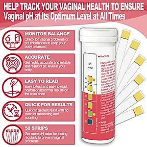 50ct Vaginal pH Test Strips for Women, Easy to Use for Quick & Accurate Results - pH Balance Test Strips for Women to Monitor Feminine Hygiene & Detect Any Imbalances, Easy to Read Results