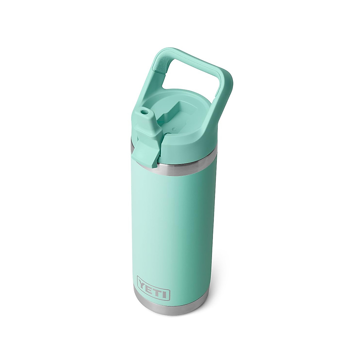 YETI Rambler 18 oz Bottle, Vacuum Insulated, Stainless Steel with Straw Cap, Seafoam