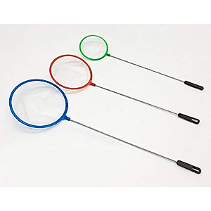 GankPike Aquarium Fish Net Skimmer Net – 3 Pcs Quick Catch Mesh Wire Net Safe for All Fish – 3 Inches, 4 Inches, 5 Inches