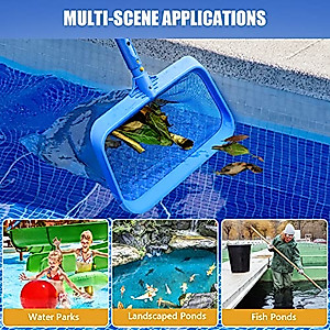 Mowend Swimming Pool Skimmer Net Only, Leaf Pool Net with15.4 Inch Deep Bag Catcher for Heavy Cleaning Ponds, Fits Standard 1-1/4" Pool Pole (Pole Not Included)