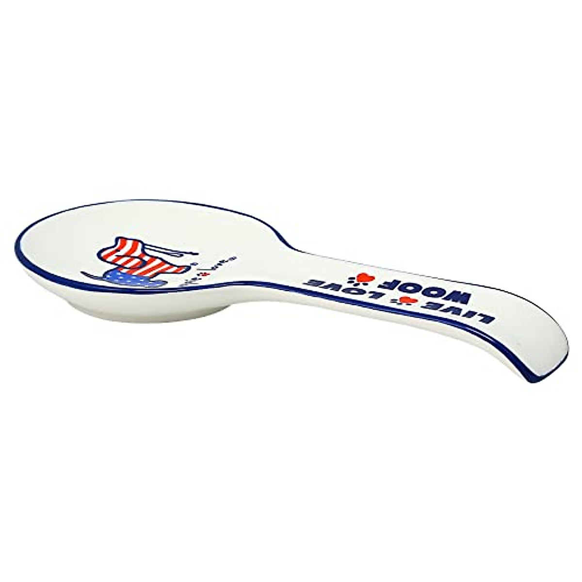 Pavilion Gift Company Pavilion-USA-Live Love Woof-9.25" spoon rest, White