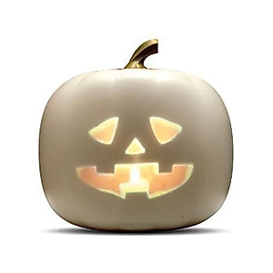 ANIMAT3D Jabberin Jack Talking Animated White Pumpkin with Built in Projector & Speaker Plug'n Play