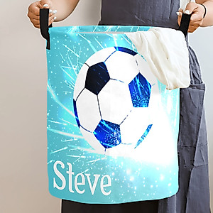 Customized Storage Basket Soccer Waterproof Coating Organizer Bin Laundry Hampers for Nursery Clothes Toys