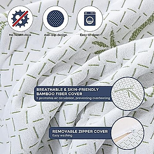IULULU King Mattress 10 inch Bamboo King Size Memory Foam Mattress in a Box Bed Mattress Cool Gel Mattresses King Medium Firm, CertiPUR-US,Green