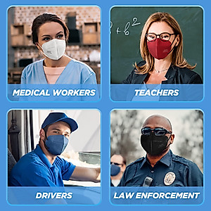 FENFEN KN95 Face Masks Disposable Adults - 50 Pack 5 Layer Protection KN95 Masks Breathable Comfortable Dust Safety Mask Individually Wrapped