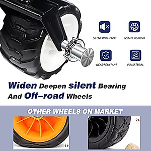 Collapsible Heavy Duty Beach Wagon Cart Outdoor Folding Utility Camping Garden Beach Cart with Universal Wheels Adjustable Handle Shopping (Green)