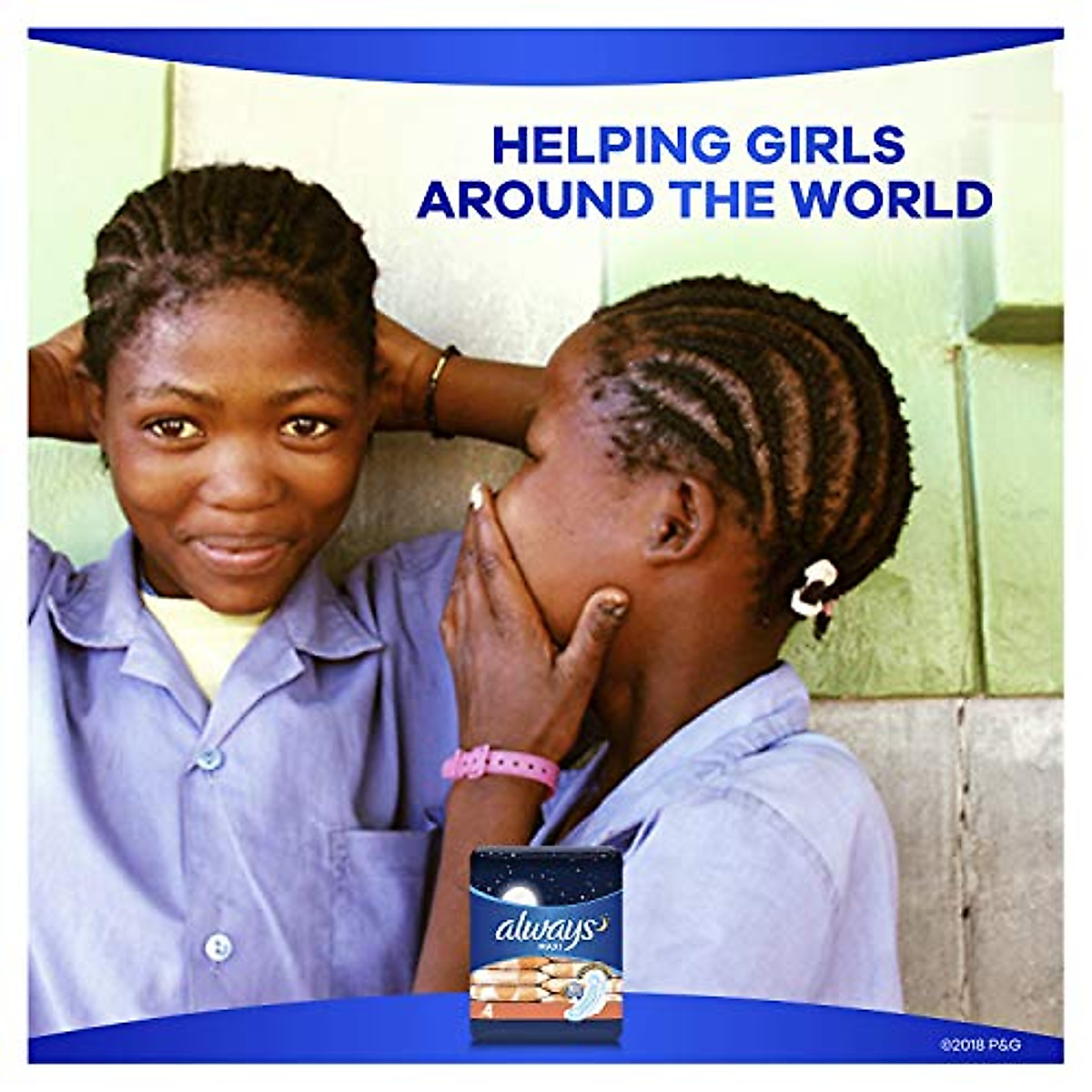 Always Maxi Size 4 Overnight Pads for Women, with Wings,Unscented, 14 Count - Pack of 4 (56 Count Total)