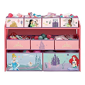 Delta Children Disney Princess Deluxe 9 Bin Design and Store Toy Organizer, Greenguard Gold Certified