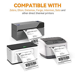 LabelMore 4x6 Thermal Shipping Labels, 2000 Fanfold Thermal Printer Labels with Perforations, White Mailing Postage Labels Compatible with Rollo, Zebra Thermal Printer, Smoothly Printing