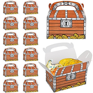 Adorox 12 Treasure Chest Treat Boxes Pirate Birthday Party Favor Goodies