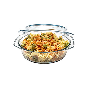 Simax Casserole Dish with Lid, 2 Quart Round Glass Casserole Dishes for Oven with Lid and Handles, Baking Dishes for Oven Covered Bowl for Cooking, Baking, Serving, Microwave, Dishwasher, and Oven Safe Cookware