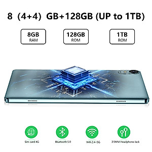 JUNINK 10 inch Tablet Android 13 Tablets, 8GB (4+4) RAM 128GB ROM 1TB Expand, 1280x800 IPS HD Screen, Quad Core Processor, WIFI6, Dual Camera, 6000mAh, BT, Tablet (4)