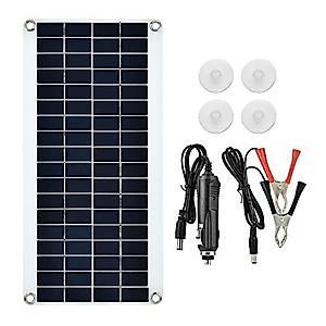 Jadpes 20W Flexible Polycrystalline Solar Panel, 20W New Flexible Polycrystalline Solar Panel Charger Outdoor Waterproof for RV, Homes, Boat | 12V Solar Panel 20W RV