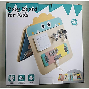 HELLOWOOD 17 for 1 Wooden Busy Board for Kids, Montessori Toys for 2 3 4 Years Old, Eduacational Activity Sensory Board, Multifunctinal Learning Toys for Toddlers Age 2-4, Fine Motor Skill