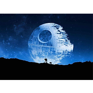 EOA 7(W) x5(H) FT Blue Death Star Photography Backdrop Galactic Superweapon Star Wars Fans Background Man Cave Tapestry Banner Studio Props