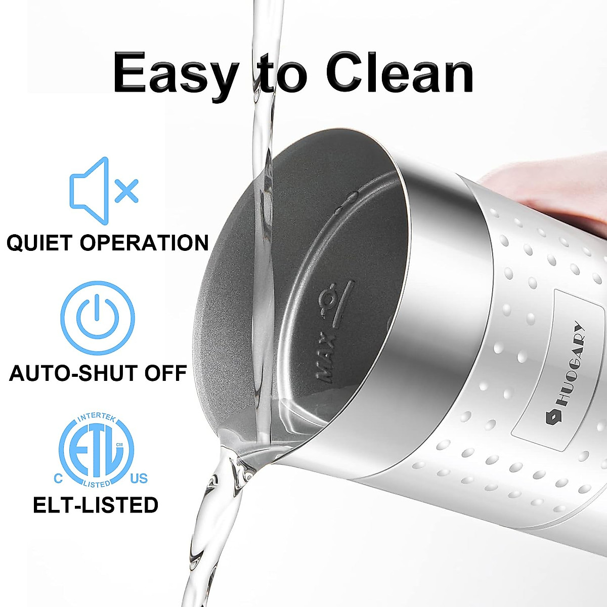 Huogary Electric Milk Frother and Steamer - 4 In 1 Automatic Milk Steamer,300ml/10.1oz Hot& Cold Foam Maker and Milk Warmer For Latte,Cappuccinos,Macchiato,Silent Working,White,120V