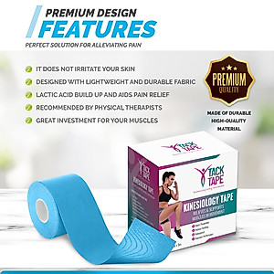 Beige Kinesiology Tape for Sensitive Skin - 16ft Uncut K Tape Roll | Sports Tape Athletic Tape for Injuries | Kinesio Tape Waterproof - Latex Free Kinetic Tape for Knees, Joints, face & Muscles