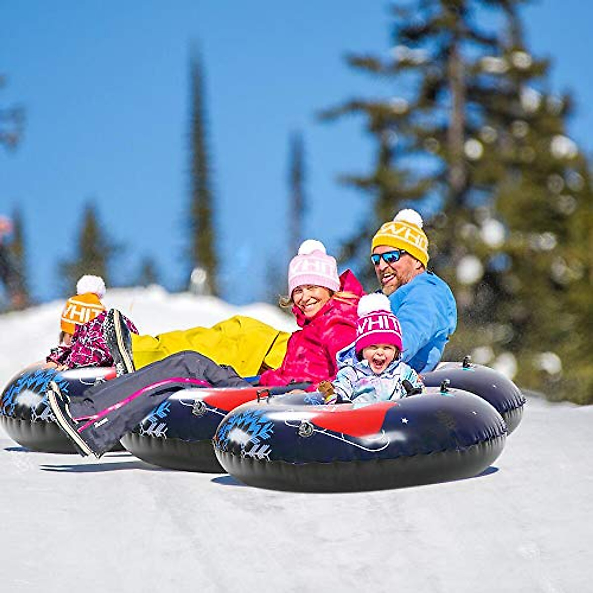 Snow Tube Inflatable Snow Sled - 47 inches Heavy-Duty Snow Tube for Adults, Super Thick 0.7mm PVC Snow Tubes Inflatable Float for Winter Outdoor Sledding, Perfect Christmas/New Year Gift