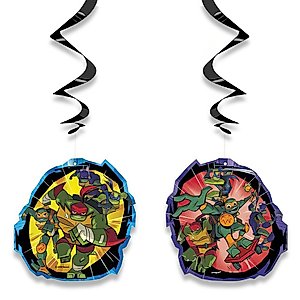 Unique Ninja Turtles Hanging Swirl Decorations - 26" | Black | 3 Pcs