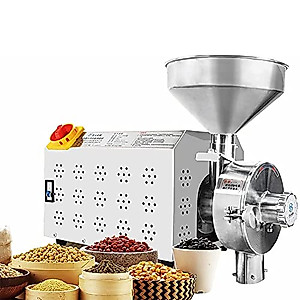 Commercial Electric Grain Grinder, Industrial Chili Grinder, Sesame Peanut Walnut Almond Spice, Stainless Steel Bean Food Grinder
