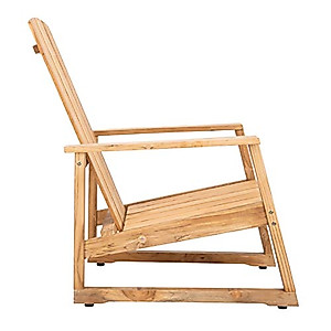 SAFAVIEH Couture Patio San Juan Natural Brazilian Teak Wood Outdoor Adirondack Chair