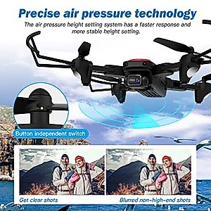 TizzyToy Drone with Camera 4K, Drones for adults, WiFi FPV RC Quadcopter with Gesture Control, 3D FlipFoldable Mini Drones Toys Gifts for Kids Beginners, Controlled Camera，Drone with LED Lights, Headless Mode,One Key Start Mode