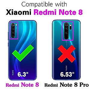 Phone Case for Xiaomi Redmi Note 8 with Tempered Glass Screen Protector Cover and Magnetic Stand Ring Holder Slim Kickstand Hybrid Hard Cell Accessories Xiami Xiomis Xiome Redme Note8 Cases Men Black