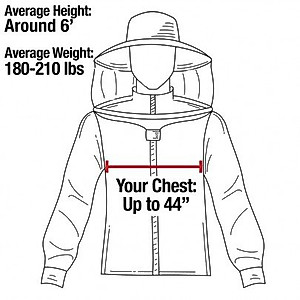 FOREST BEEKEEPING SUPPLY Ventilated Jacket - Clear View Fencing Veil YKK Brass Zippers Ultra Light Weight & Maximum Protection Professional & Beginner Beekeepers (Large)