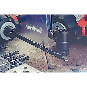 NordWolf 5-Piece Metric Carbide Tipped Multi-Purpose Drill Bit Set with 1/4" Hex Shank for Sheet Metal, Wood, Block, Brick, Tile & Plastic, Sizes 5.5-6.5-7-8-10mm