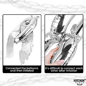 KatchOn, Big Silver Chain Balloons - 16 Inch, Pack of 30 | Chain Link Balloons, 90s Party Decorations | Chain Balloons Silver, Notorious One Birthday Decorations | Link Balloons, Hip Hop Party Decor