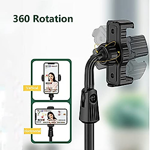 Phone Holder for Desk,Angle Height Adjustable 360 Rotation Cell Phone Stand(Black)