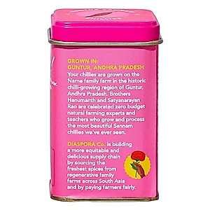 Diaspora Co. Guntur Sannam Chillies | Single-Origin Chili Powder | Medium Heat | All-purpose | 57g Everyday Tin